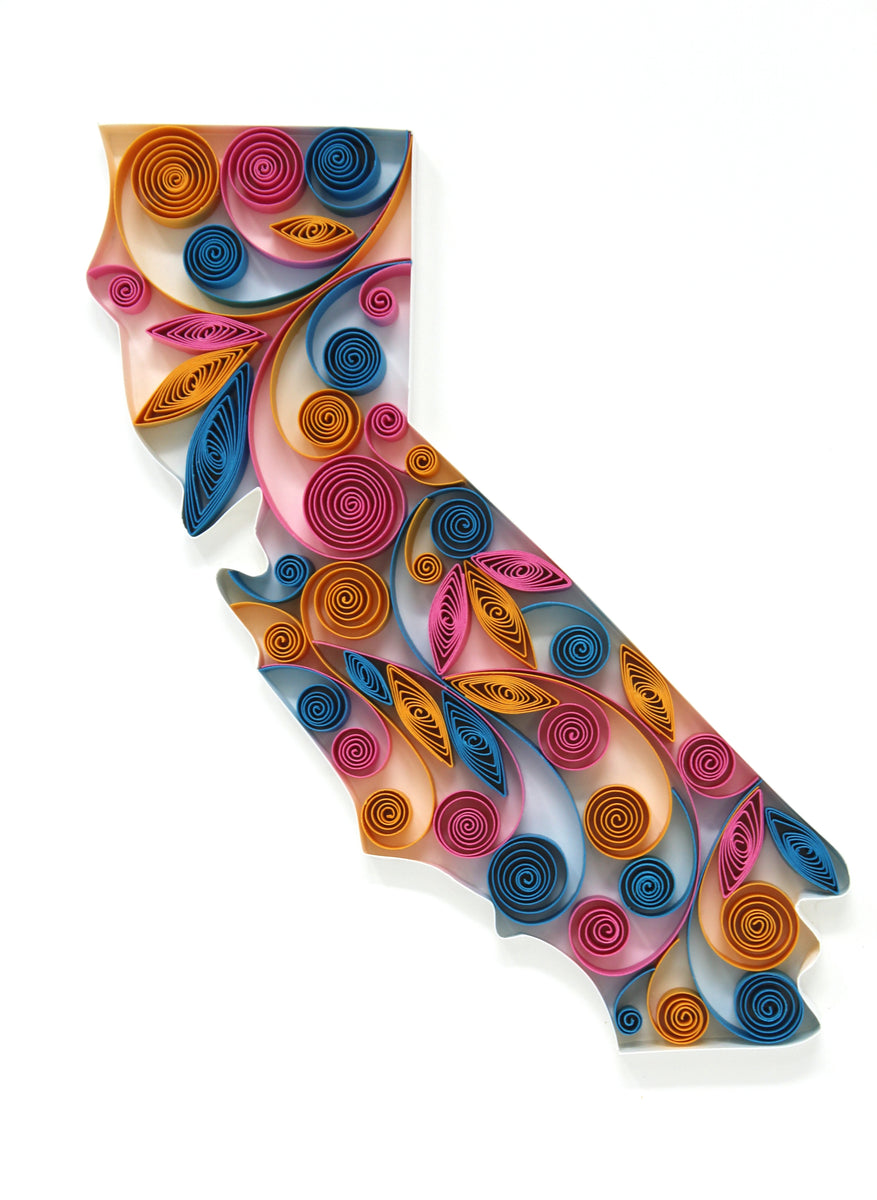 California Map Paper Quilling Artwork - Map Art Decor -Custom Map Art ...