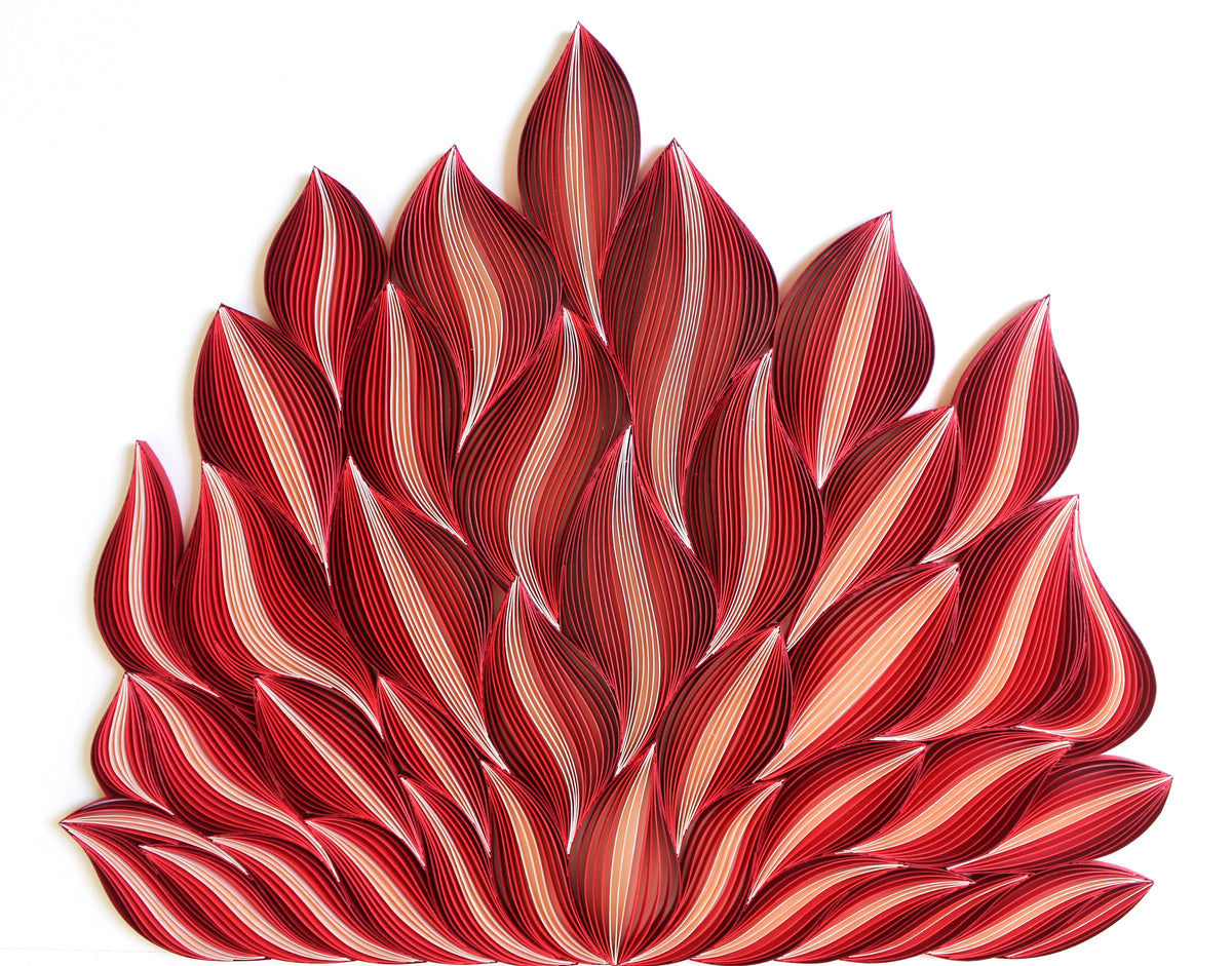 Fire Paper Quilling Artwork - Flames Line Art - 1st Anniversary Gift ...